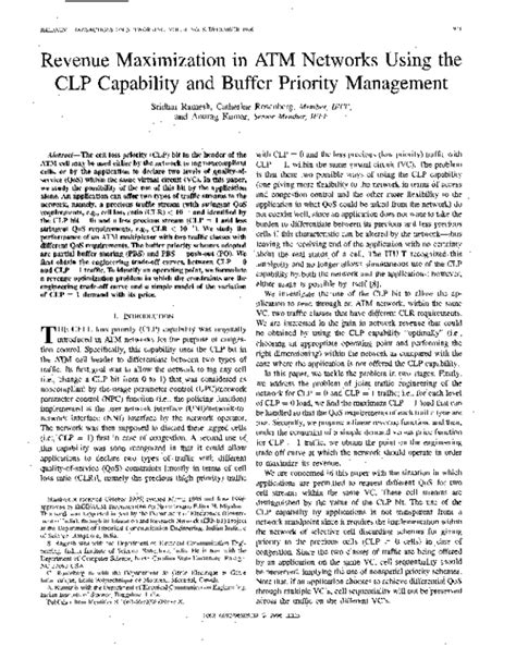 Pdf Revenue Maximization In Atm Networks Using The Clp Capability And