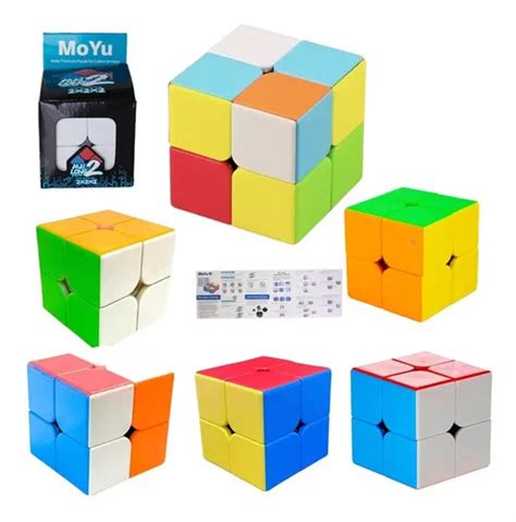 Kit De 6 Unidades Magic Cube Moyu Professional Stickerle Color Stickerle Estructura Sin