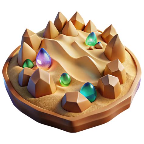 Desert Jewels Crystals Gems And Sand Landscape 55924216 Png