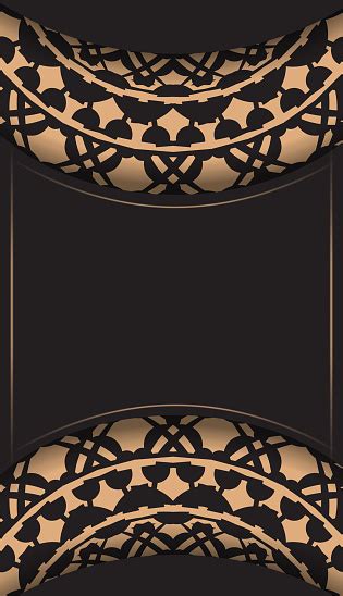 그리스 패턴의 검은 색으로 인쇄 디자인 엽서를위한 고급스러운 템플릿 텍스트와 빈티지 장식품을 위한 장소로 초대준비 0명에 대한 스톡 벡터 아트 및 기타 이미지 Istock