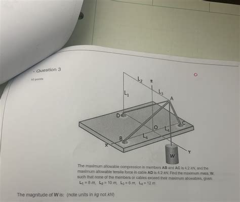 Solved Question 310 ﻿pointsthe Maximum Allowable Compression