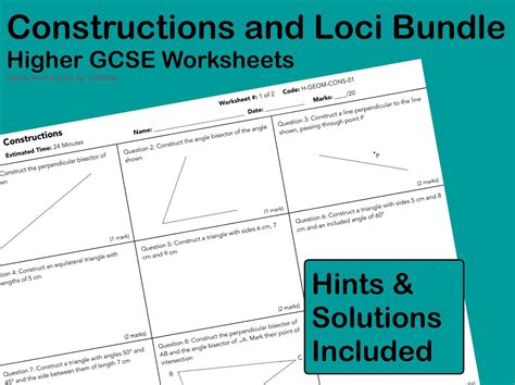 Gcse Maths Constructions And Loci Bundle Higher Tier Teaching