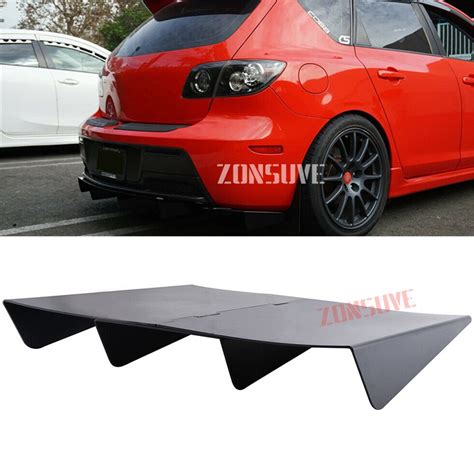 For Mazda Speed 3 Hatchback 2007 2019 Rear Diffuser Bumper Lip Spoiler