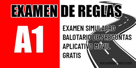 Simulacro Examen Reglas De Tránsito A1 Perú 2025 ¡prepárate Y Aprueba