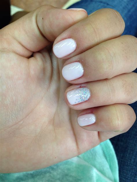 Simple Light Pink Shellac With Silver Glitter Fade By Missclairenails