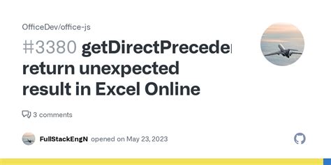 Getdirectprecedents Return Unexpected Result In Excel Online · Issue 3380 · Officedevoffice Js