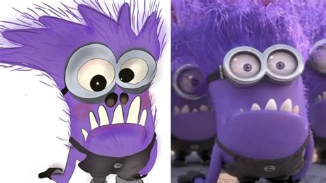 The Purple Minion Attacks Scene Drawing Meme Despicable Me 2