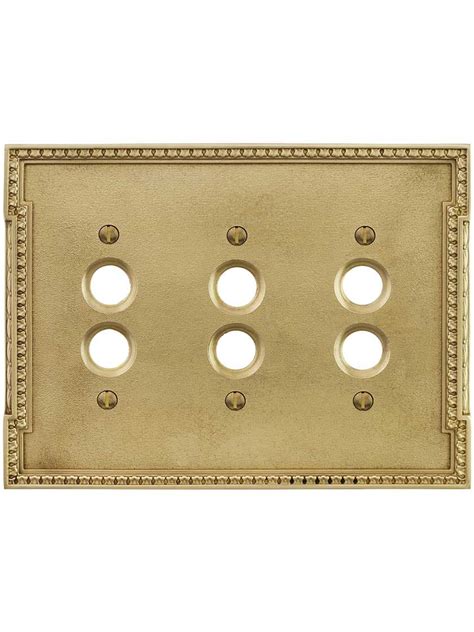 Neoclassical Triple Gang Push Button Switch Plate House Of Antique