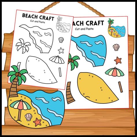 Beach Craft Cut And Paste Activity Landforms Earth Science Summer