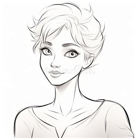 Monochrome Portraits A Cartoonish Disney Girl With Frozen Elegance