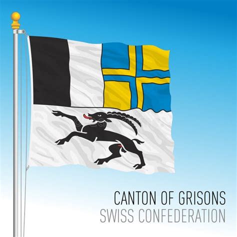 Canton Of Grisons Official Flag Switzerland Stock Vector