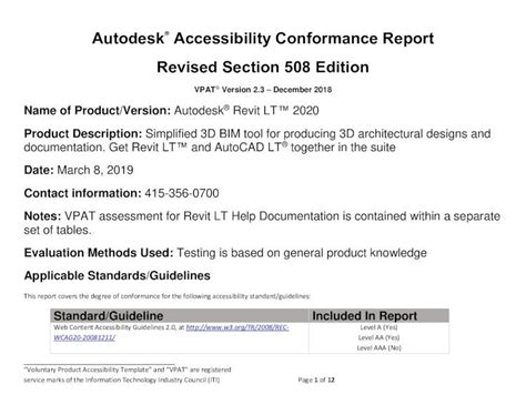 Pdf Autodesk Accessibility Conformance Report Revised Section · Elements Have Tool Tips 1