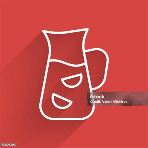 긴 그림자로 격리 된 화이트 라인 상그리아 아이콘 전통적인 스페인 음료 벡터 0명에 대한 스톡 벡터 아트 및 기타 이미지 0