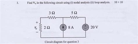 Solved Find V0 In The Following Circuit Using I Nodal