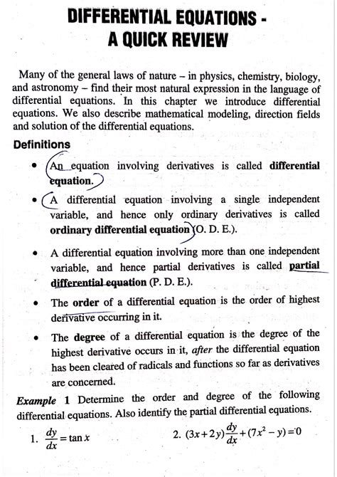 Differential Equations Bsc Mathematics Studocu