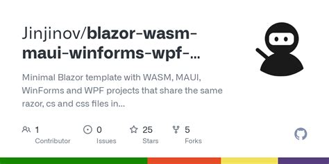 Github Jinjinovblazor Wasm Maui Winforms Wpf Template Minimal Blazor Template With Wasm