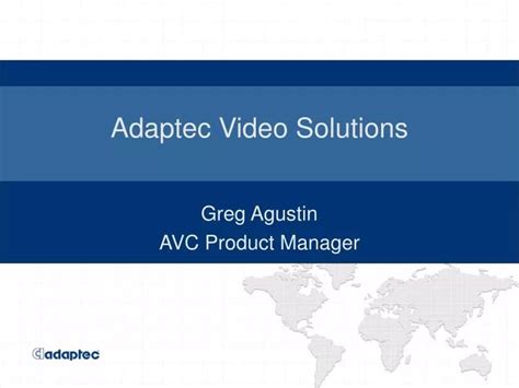 PPT Adaptec Video Solutions PowerPoint Presentation Free Download ID 5398035