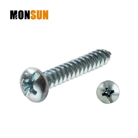 Slotted Phillips Combo Drive Pan Head Zinc Plated Self Tapping Screws
