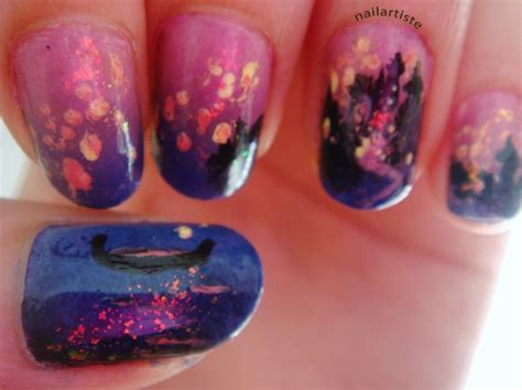 Tangles Floating Lights Uñas Azules Uñas Princesas Disney