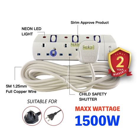 SEMENYIH TSM Heavy Duty Extension Socket Trailing Socket Extention Socket Plug 3way 4way 5way