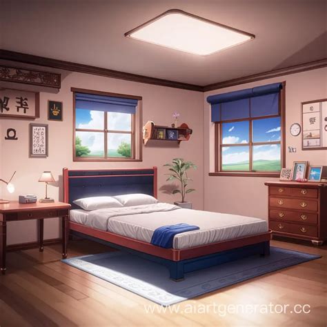 Animestyled Bedroom With Cozy Bed 1280x720 For Relaxation And Comfort Ai Art Generator