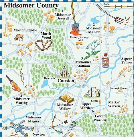 Midsomer County Midsomer Murders Filming Locations Map Midsomer