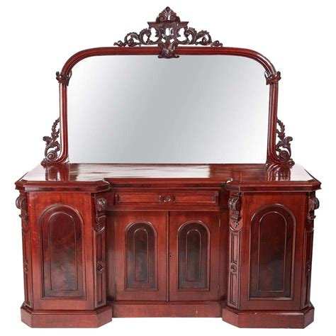 Antique Victorian Carved Mahogany Mirror Back Sideboard For Sale At