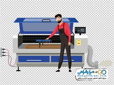 تصویر Png دستگاه برش لیزر به همراه اپراتور 08063513