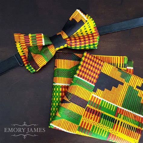 Kente Print Bowtie And Pocket Square Set Kente Kente Cloth African