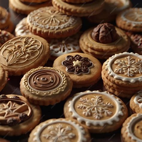 Premium Photo Beautifully Decorated Selection Of Assorted Cookies