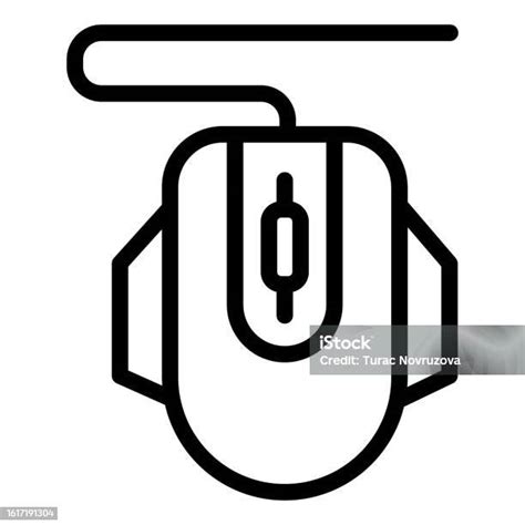 Computer Mouse Line Icon Click Vector Illustration Isolated On White Device Outline Style