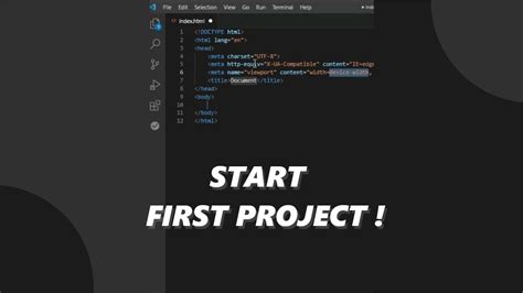 Start First Project Html 🎉 Html Tutorial For Beginners Web