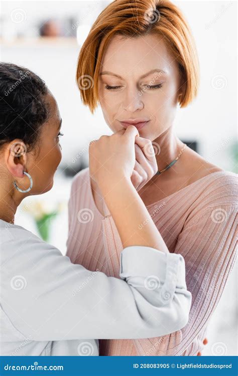 Young Beautiful Lesbian Couple Together In Stock Image Image Of Hand