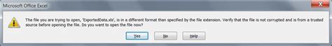 Wpf Datagrid Warning Message When Opening The Excel File Telerik Ui