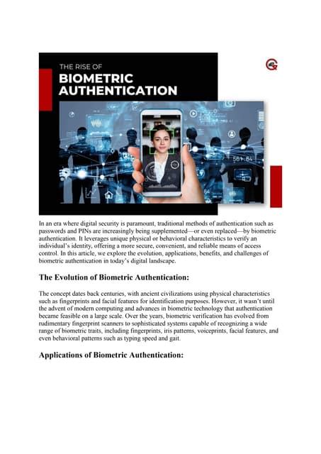 Biometric Authentication The Evolution Applications Benefits And Challenges Gq Research Pdf