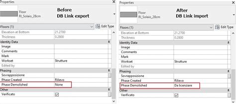 Revit DB Link Export Import Changes Phase Demolished Of Several