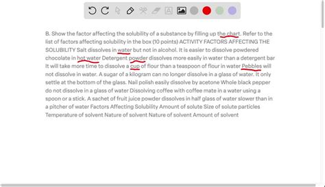 Solved B Show The Factor Affecting The Solubility Of A Substance By