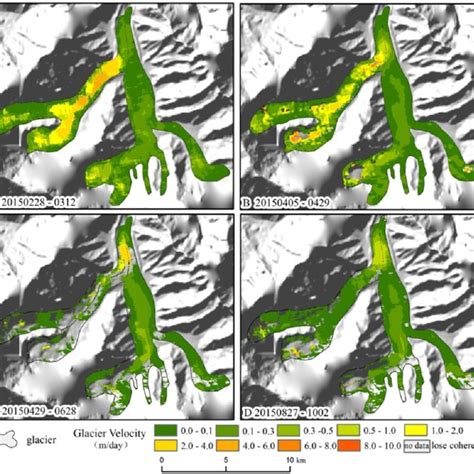 Surge Velocities Of 4 Typical Phases Surveyed By Sar Offset Tracking Download Scientific