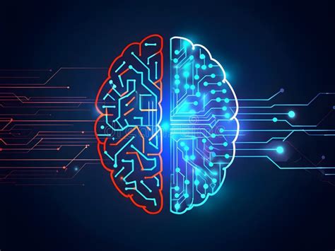 Abstract Brain Split Into Two Halves One Side Athletic Motion The Other Side Neural Network