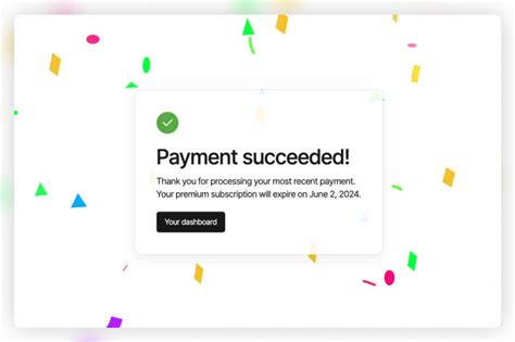 Payment Successful Screen With Confetti Webflow