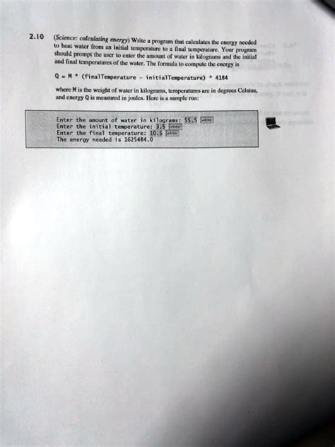 Video Solution Science Calculating Energy Write A Program That Calculates The Energy Needed