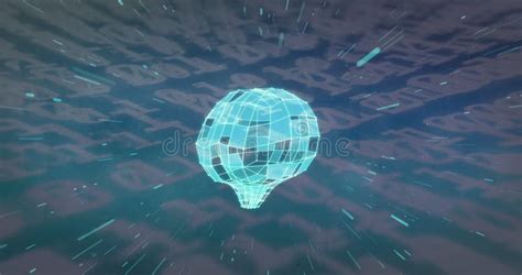 Animation Of Shapes And Digital Brain Over Binary Coding Stock Video