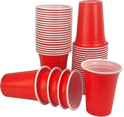 Red Disposable Cups Large 50 Pack Cups Plastic Party Cups 16 Oz
