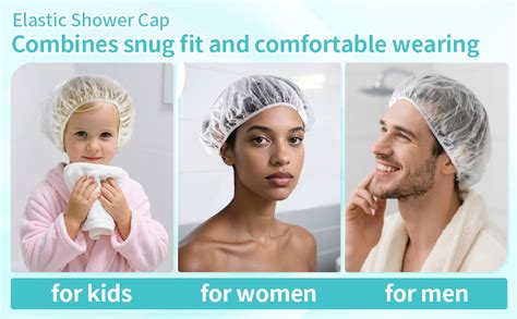 Raqeho Disposable Shower Caps 100pcs Large Clear Plastic