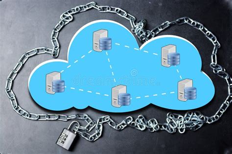 Cloud Computing Security Database Network Concept With Chain And
