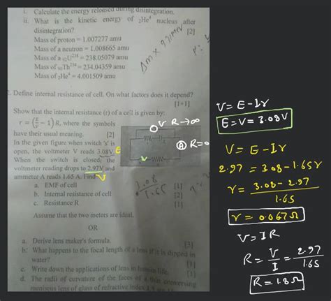 Calculate The Energy Released During Disintegration Ii What Is The Kine