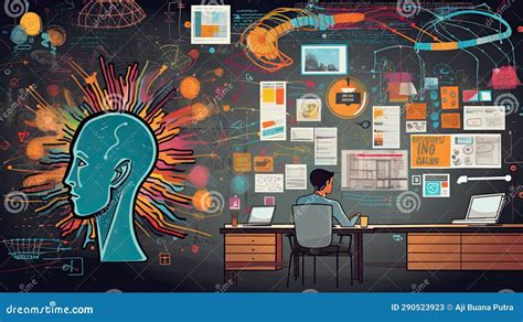 Creative Business Brainstorming Illustration And Ideating For Innovative Projects Stock