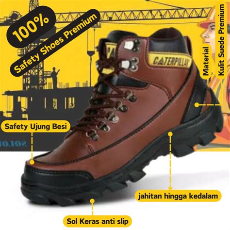 Jual Sepatu Boot Pria Ujung Besi Kerja Lapangan Proyek Safety Anti Slip Safety Shoes Semi Boot