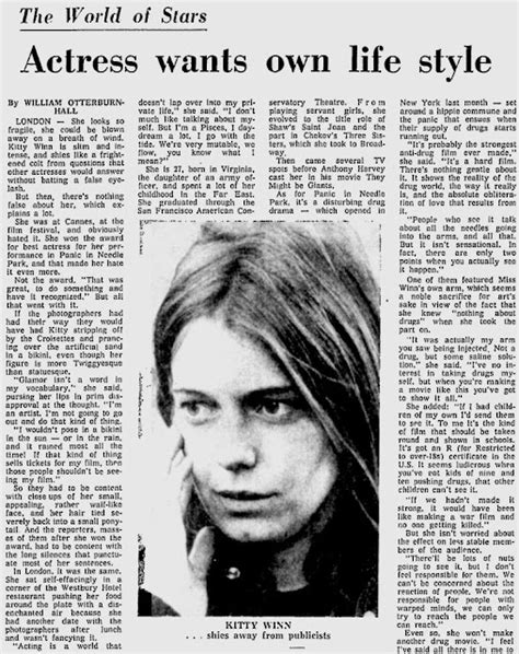 Zebradelic Kitty Winn 1971 Press Coverage