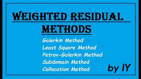 problems on weighted residual methods i finite element analysis youtube